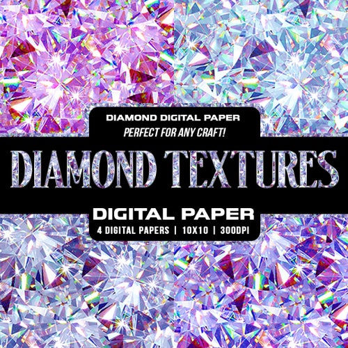 DIAMOND DIGITAL PAPER Diamond Clipart Glam Textures Glitter - Etsy