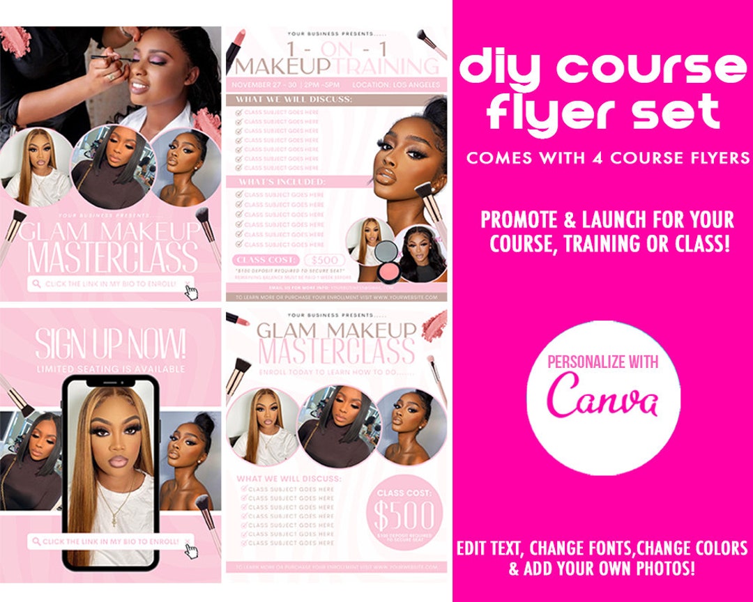 Course Flyers - Class Flyer Template - Training Flyer - Makeup Course ...