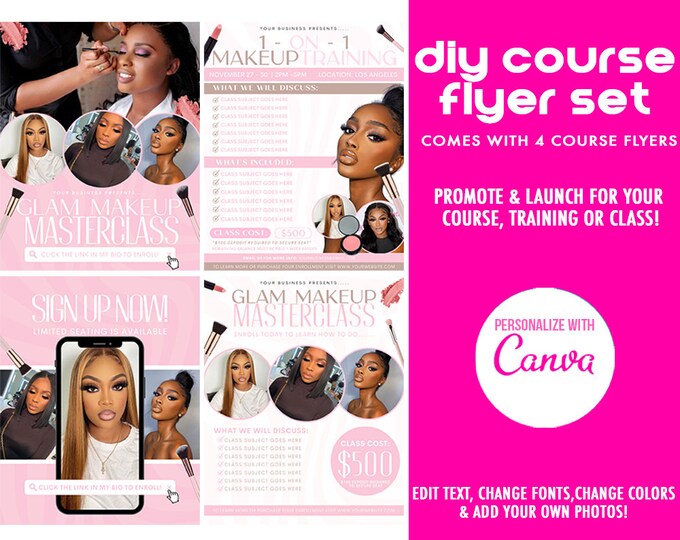 Course Flyers Class Flyer Template Training Flyer Makeup Course Flyer ...