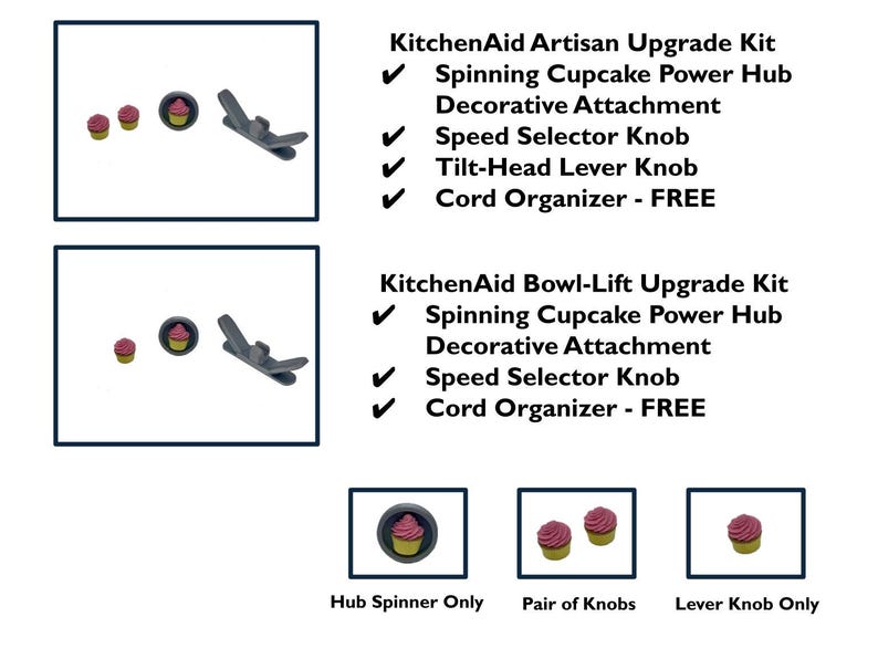 Spinning Cupcake Kitchenaid Stand Mixer Decorative Upgrade Kit - Etsy