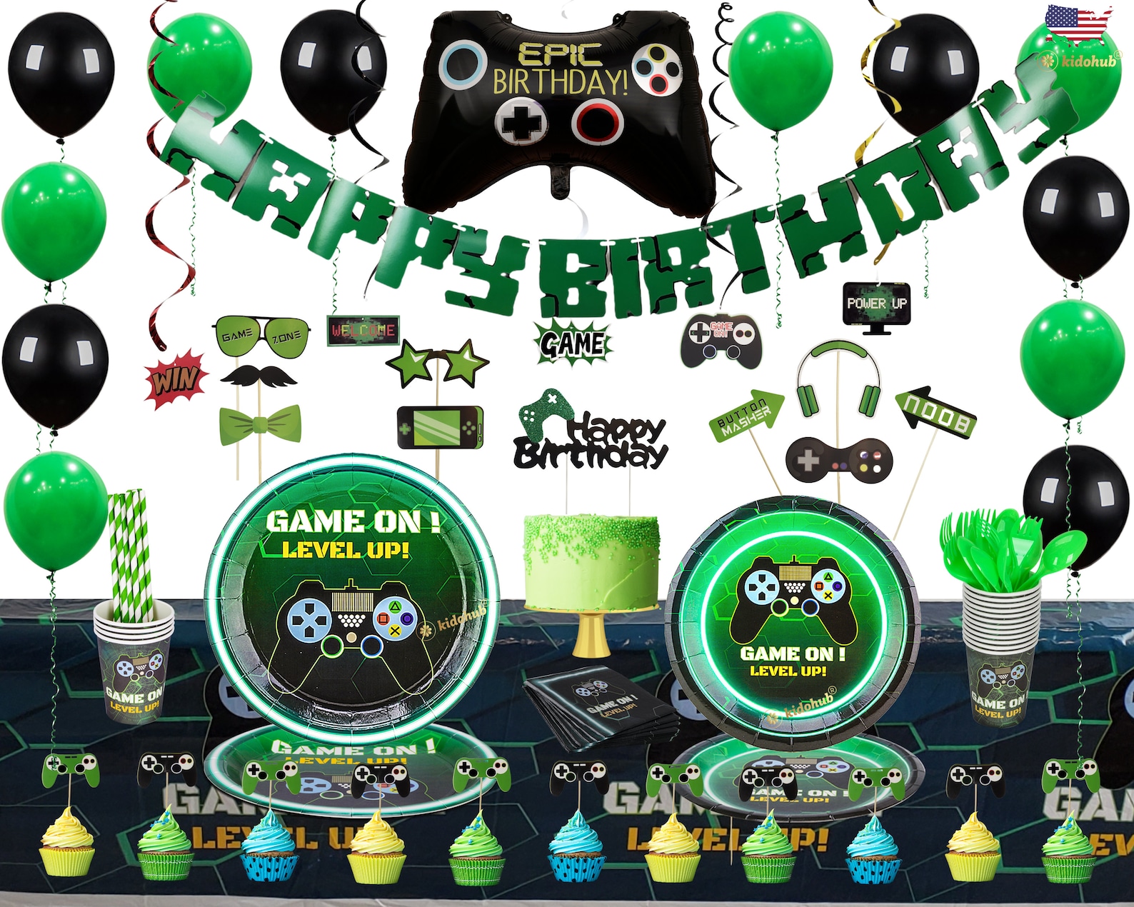 Gaming Cake Topper Xsstarmi 36 Pack Video Game Cupcake Toppers Game On ...