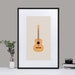 Minimalist Guitar Poster Framed With Mat Music Wall Art Framed Guitar ...