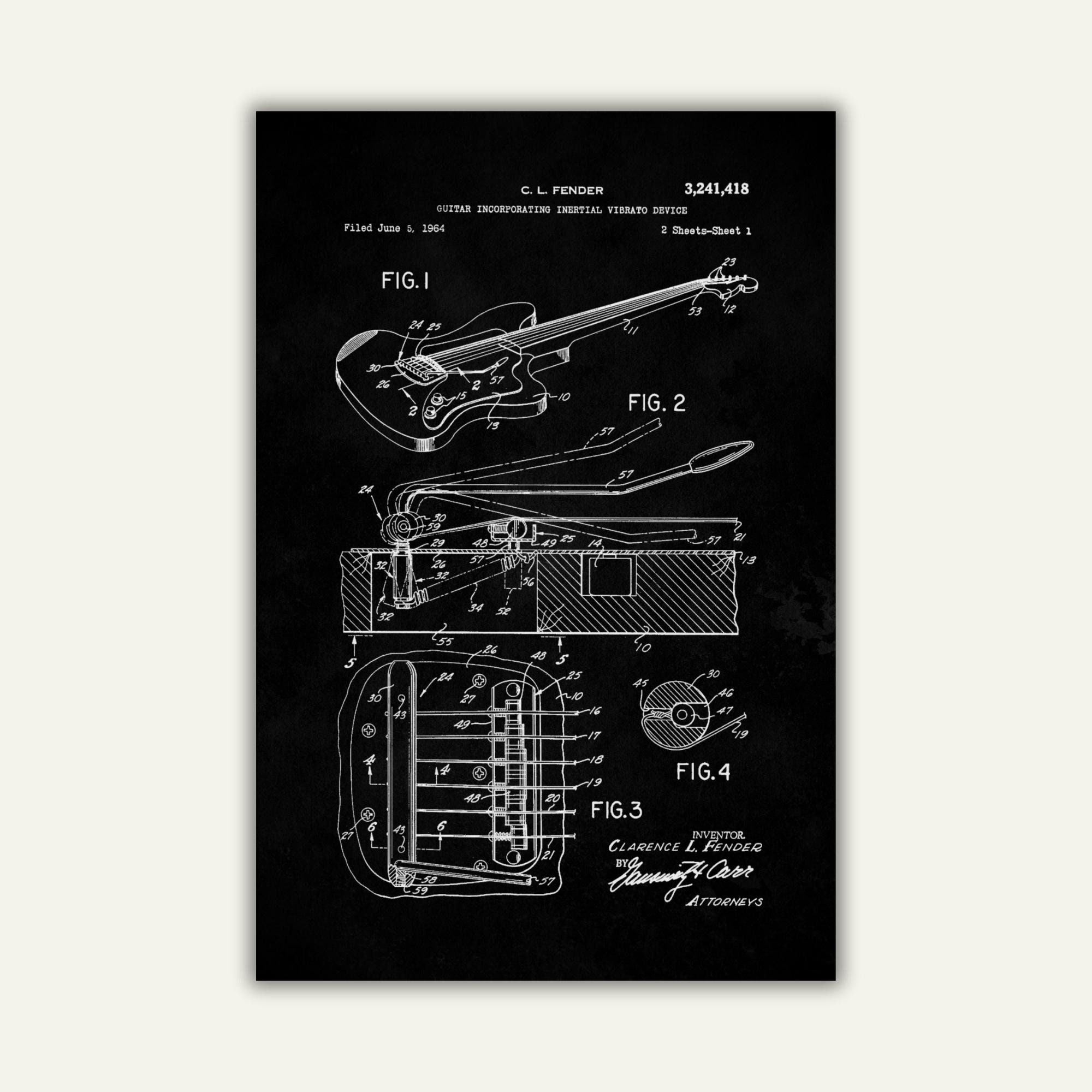 Set of 3 Printable Fender Guitar Poster Digital Acoustic Guitar Gallery ...