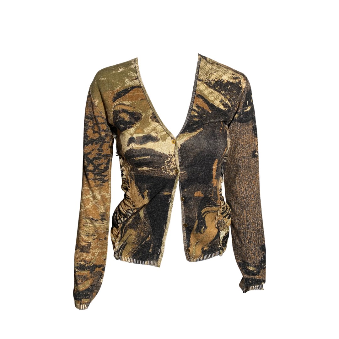 Roberto Cavalli 2003 AW Face Print Button up Cardigan - Etsy
