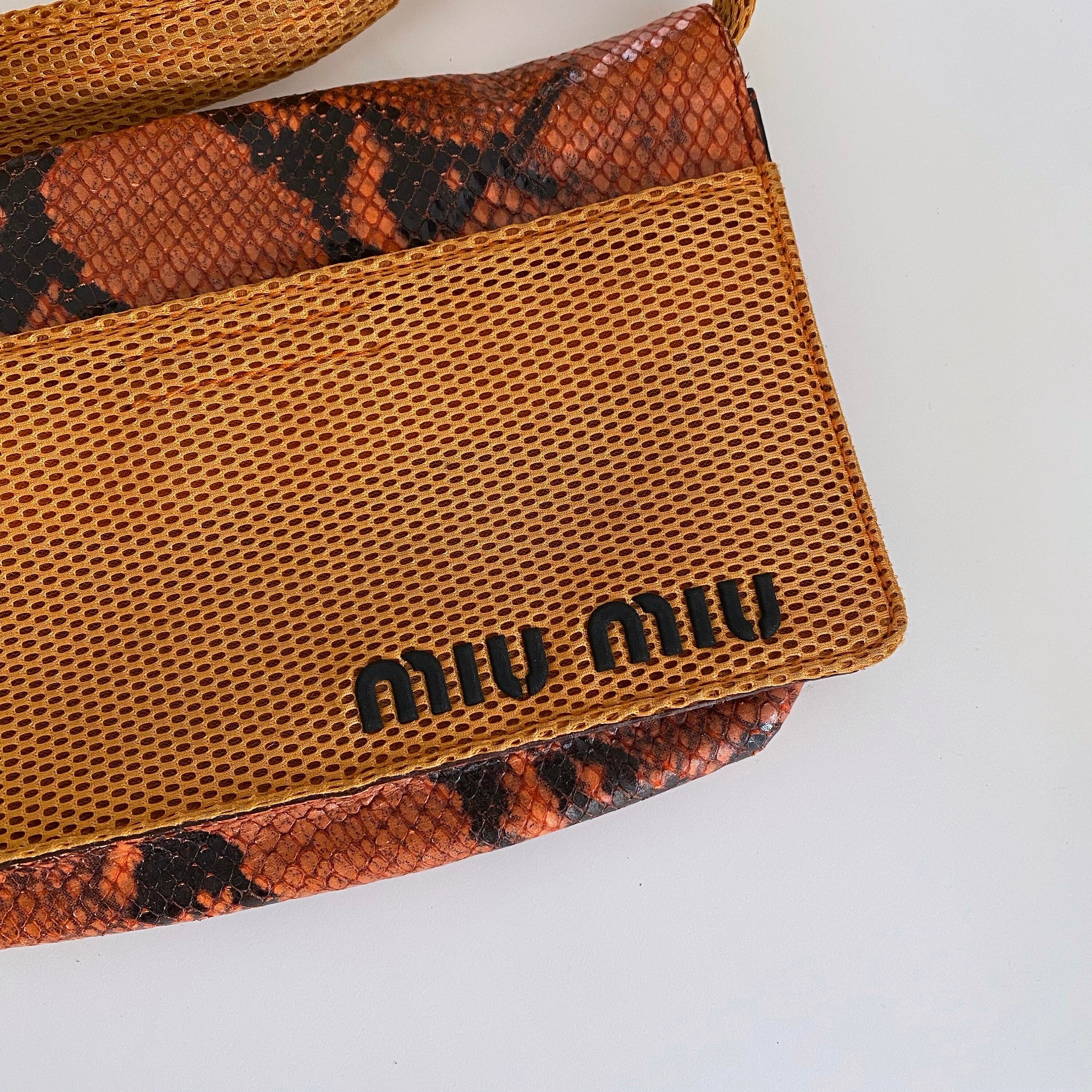 Miu Miu 1999 FW Python Mesh Orange Crossbody Bag - Etsy Miu Miu 1999 FW Python Mesh Orange Crossbody Bag - Etsy