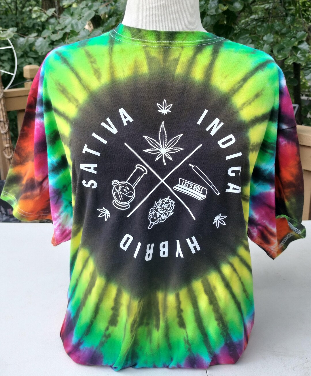 Sativa/indica/hybrid Tie-dye T-shirt - Etsy