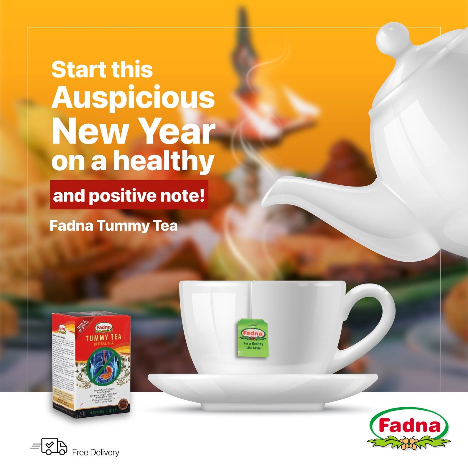 Fadna Tummy Tea Herbal Tea for Reduce Bloated Stomach and Regain Proper ...