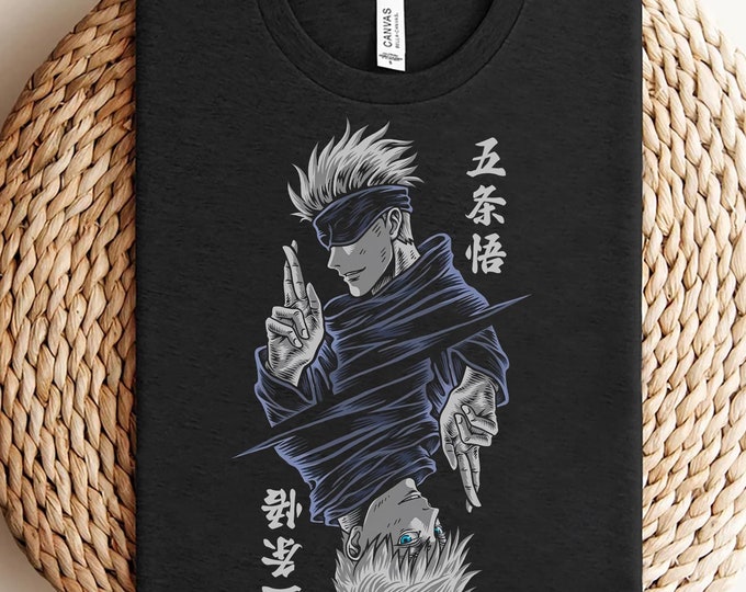 Chibi Gojo Pocket Shirt Anime Embroidered Unisex Pocket Tee Satoru Gojo ...