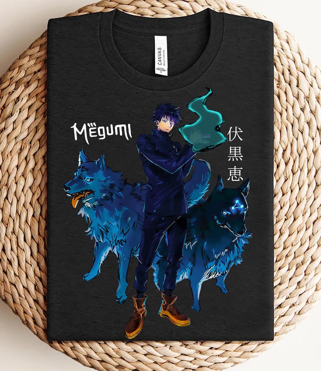 Megumi Shirt, Wolf Sign Shirt, Anime Graphic Tee, Unisex JJK Apparel ...