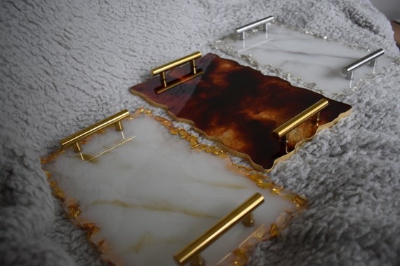 Made to Order Custom Epoxy Resin Display Tray Gold Silver | Etsy