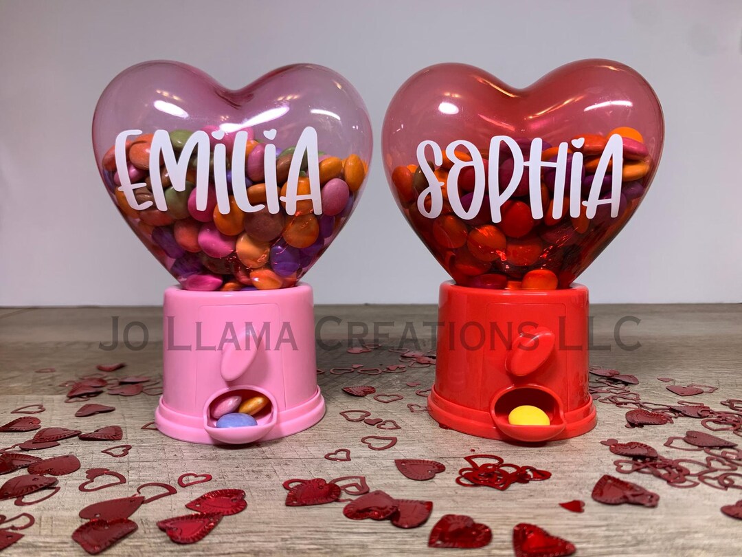 Personalized Candy Dispenser Valentines Day Heart Snack/candy Dispenser ...