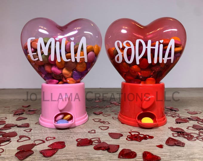 Personalized Candy Dispenser - Valentine’s Day Heart Snack/candy ...