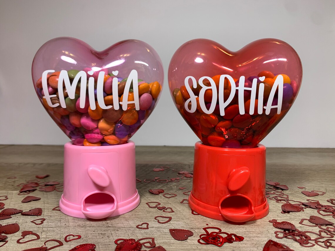 Personalized Candy Dispenser Valentines Day Heart Snack/candy Dispenser ...