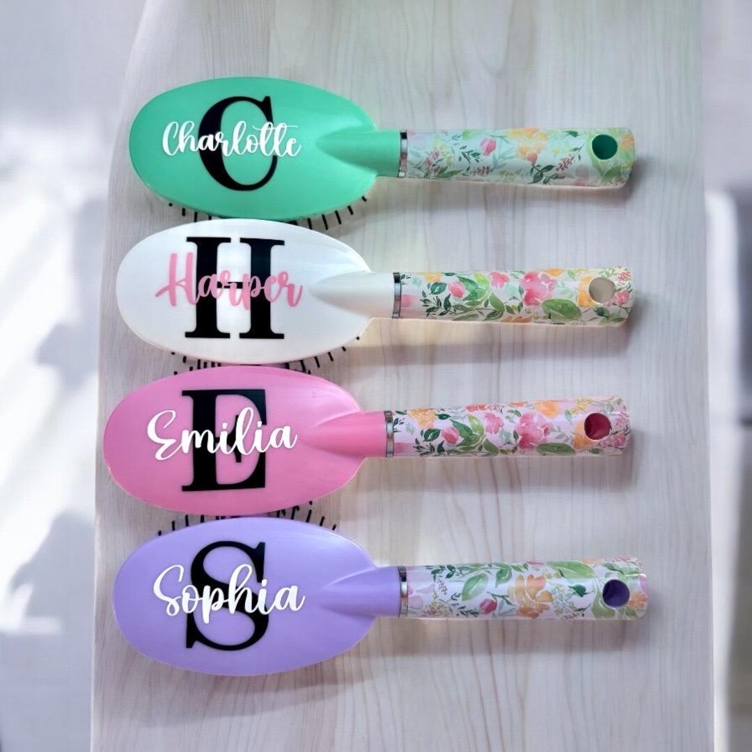 Personalized Hair Brush for Girls - Gift for Her, Party Favor, Flower ...