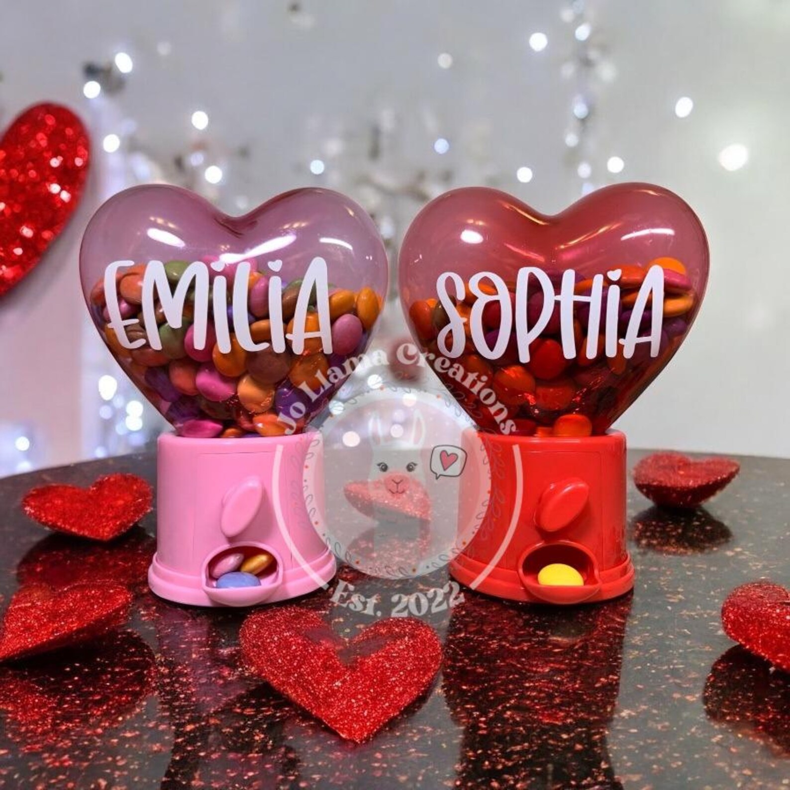 Personalized Candy Dispenser - Valentine’s Day Heart Snack/candy ...