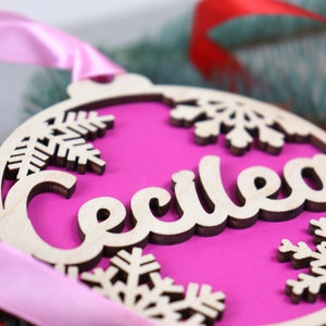 Custom Christmas Baubles With Name, Wooden Tree Baubles, Ornament With ...