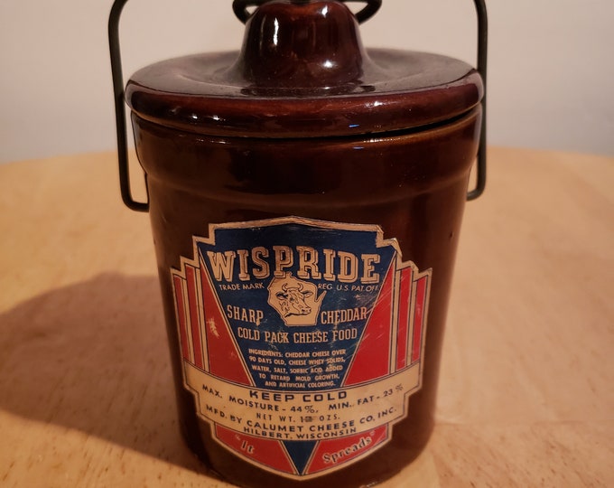 Vintage Old Cheese Spread Crock, Wispride Sharp Cheddar - Etsy