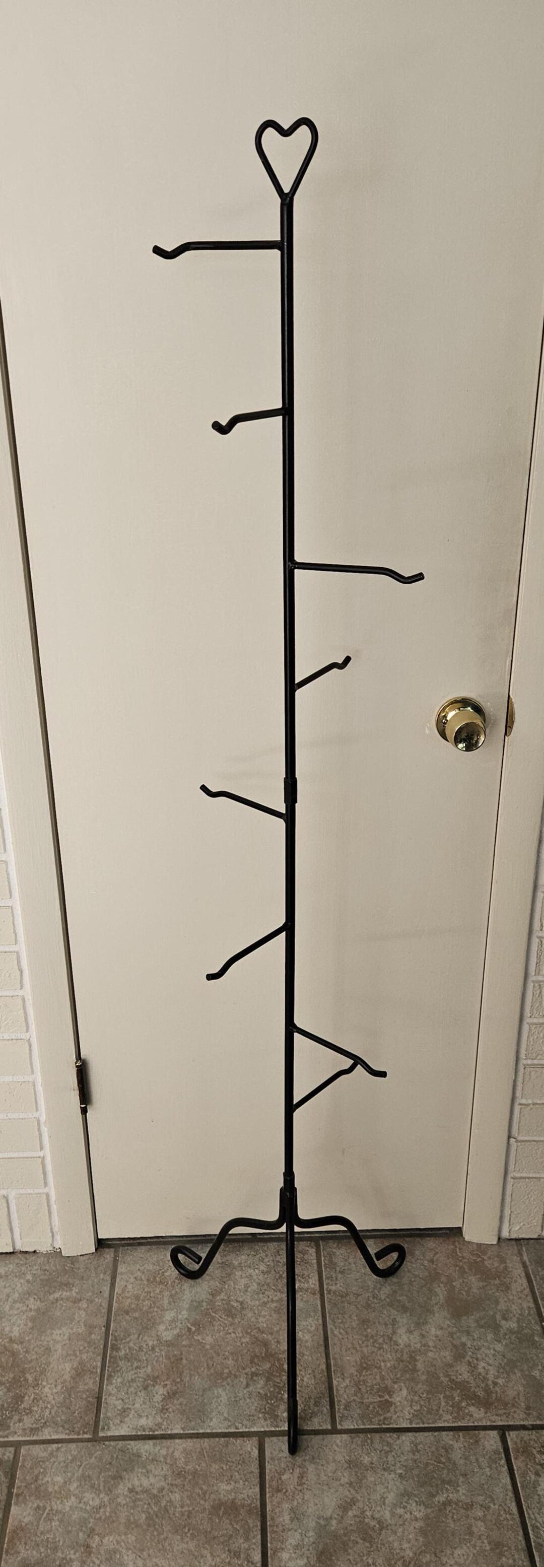 Basket Tree Stand | Wrought Iron | Basket Stand Holder | Rustic Heart ...