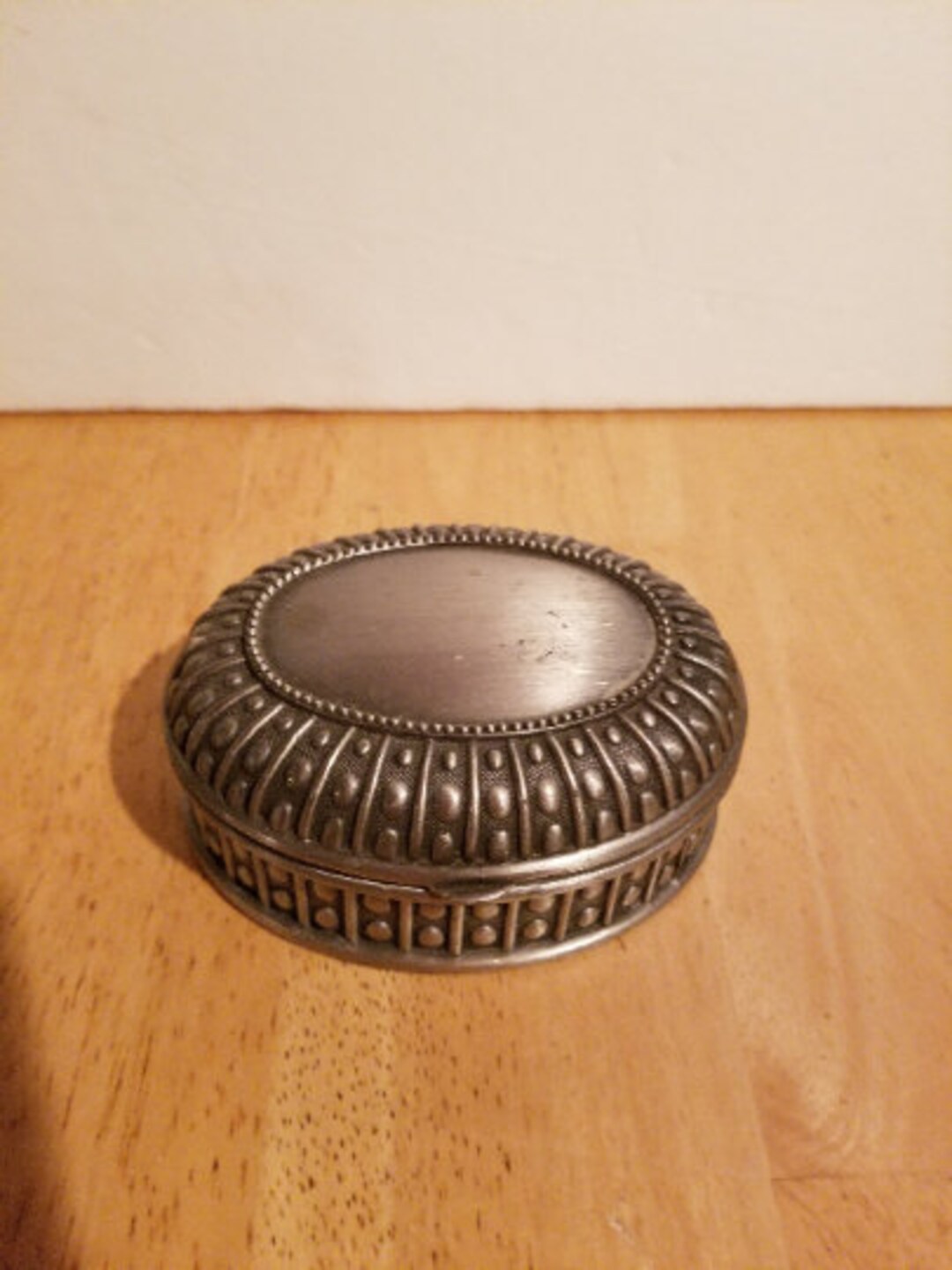 Vintage Pewter Trinket Box - Etsy
