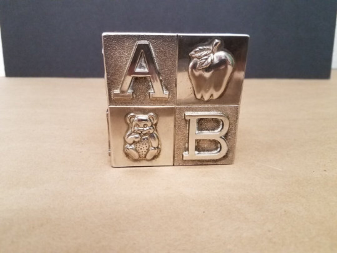Vintage Metal ABC Block Bank - Etsy