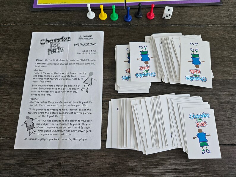 Vintage Charades for Kids Game - Etsy