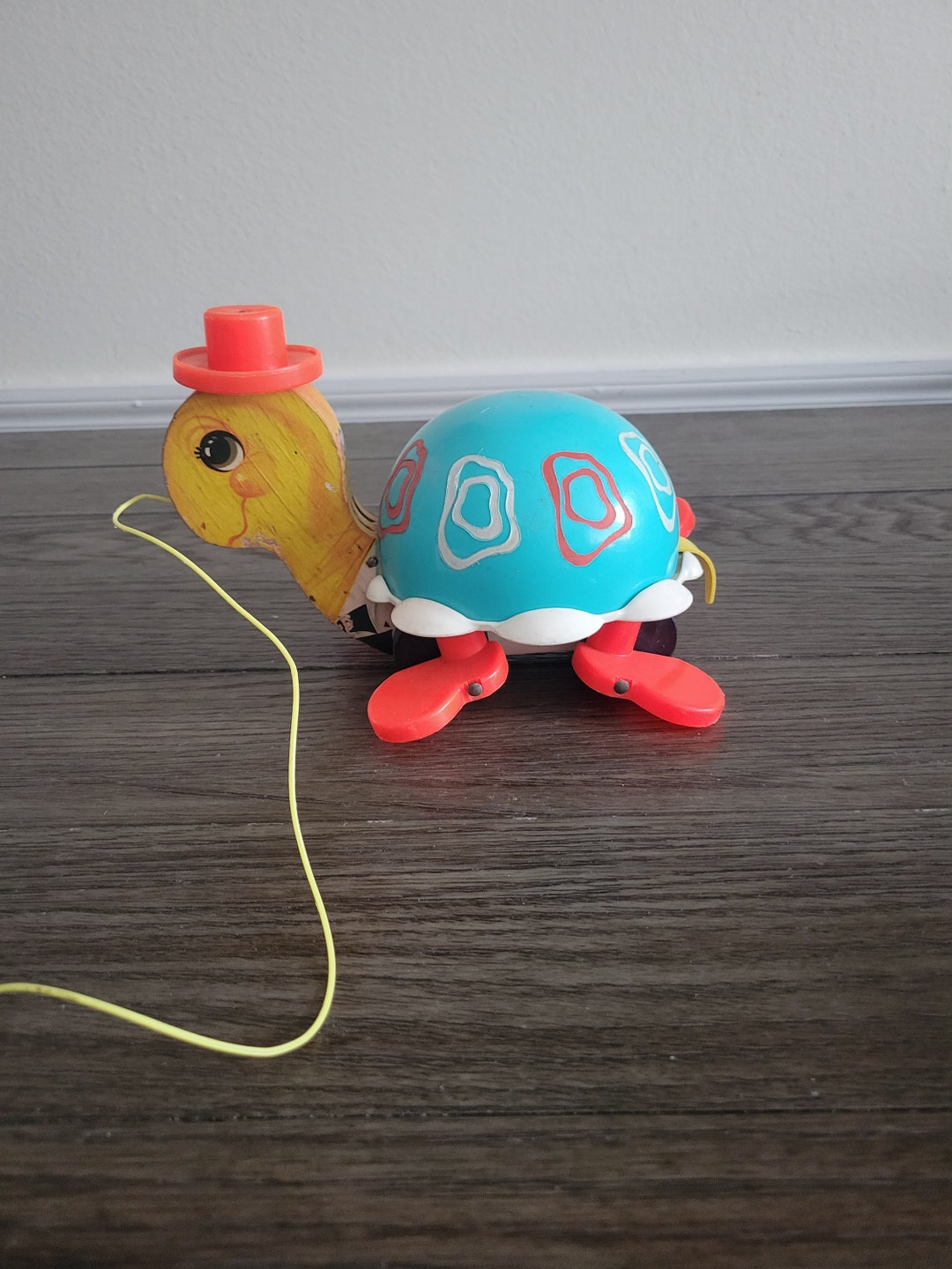 Vintage Fisher Price Turtle Pull Toy - Etsy