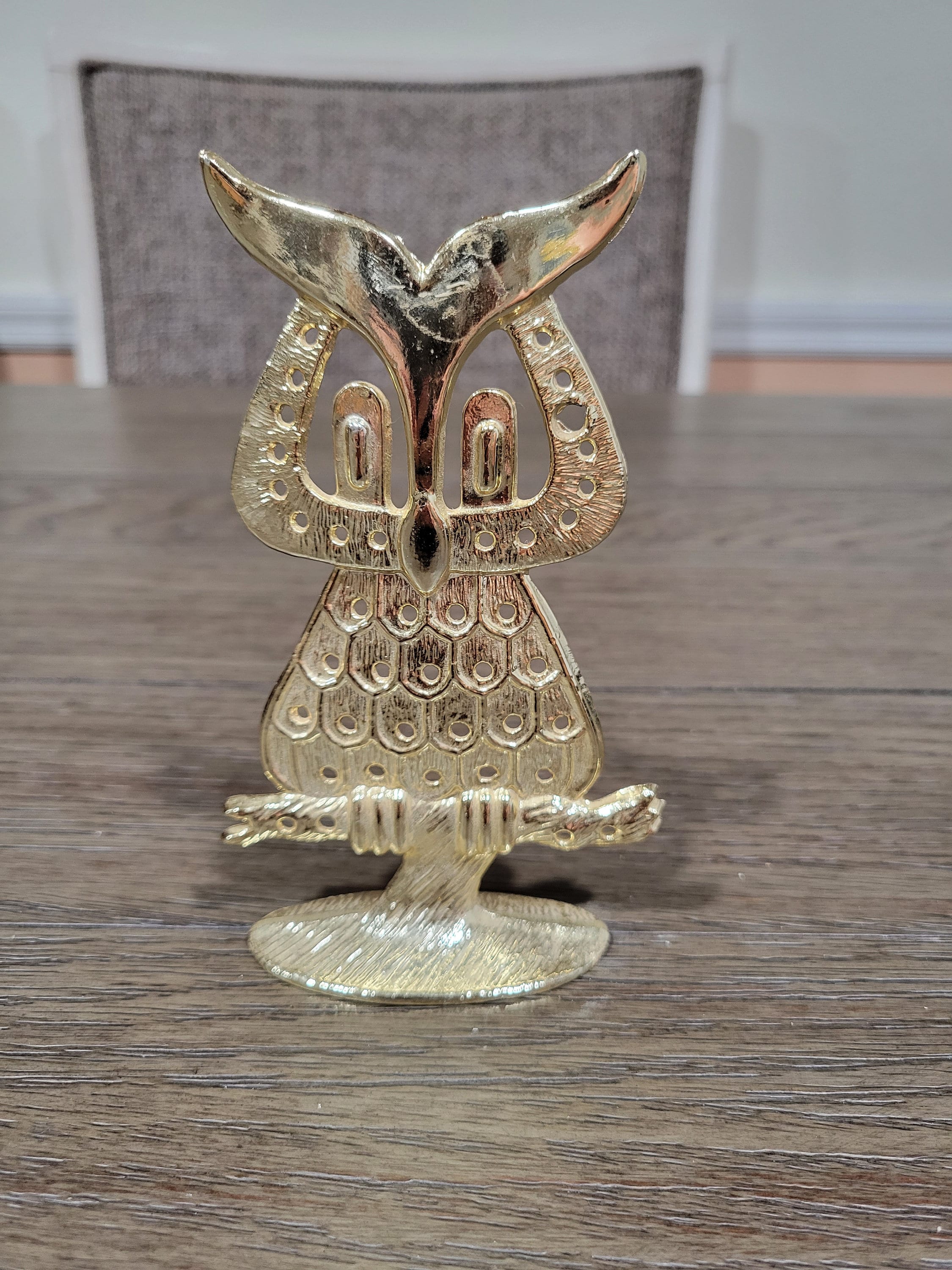 Vintage Gold Owl Earring Holder Etsy