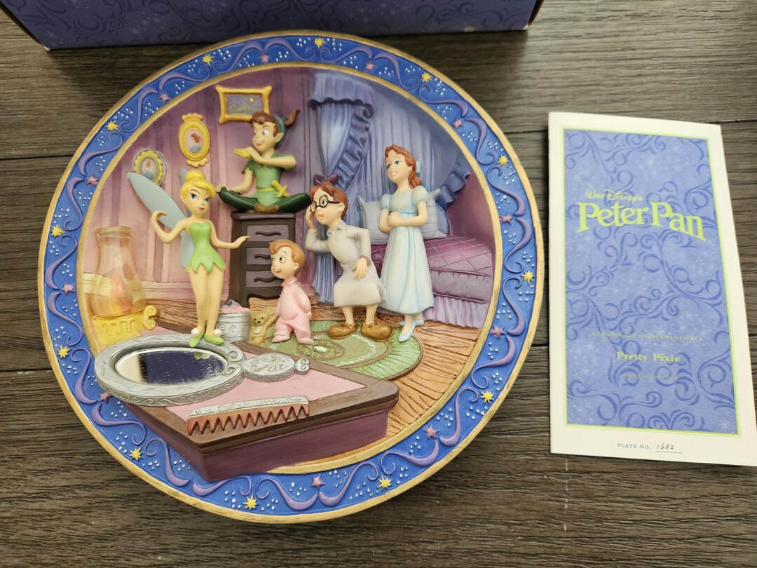 Vintage Walt Disney's 3D Peter Pan - Pretty Pixie Hanging Wall Plaque ...