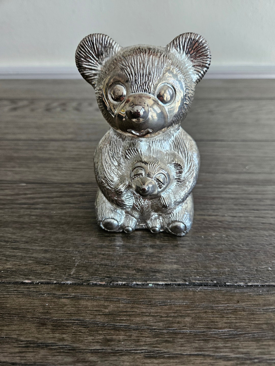 Vintage Metal Bear Bank - Baby - Etsy