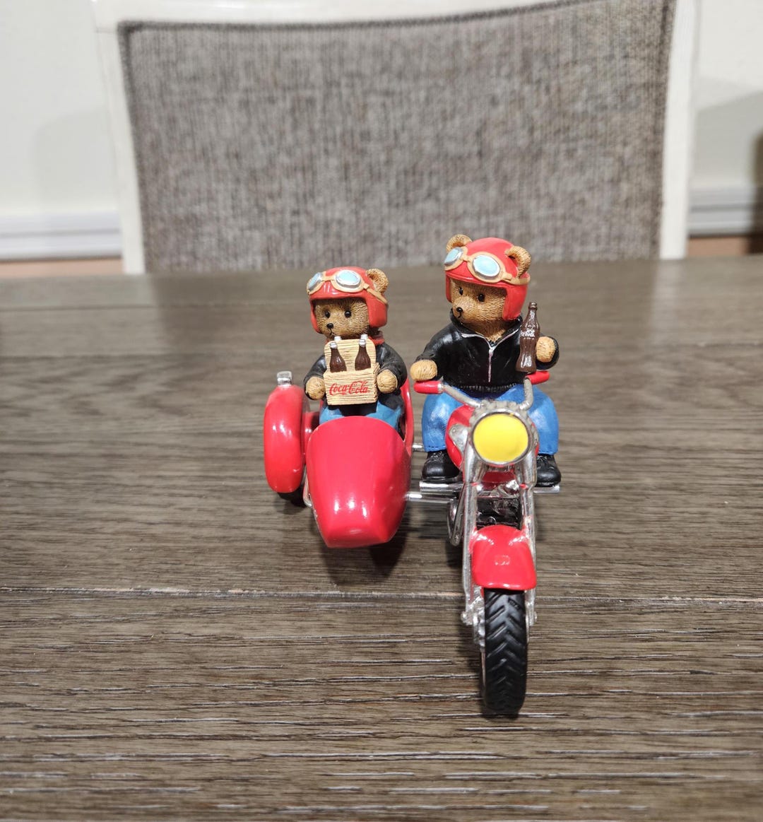 Vintage Resin Coca Cola Bike and Side Car With Bears - on the Go ...