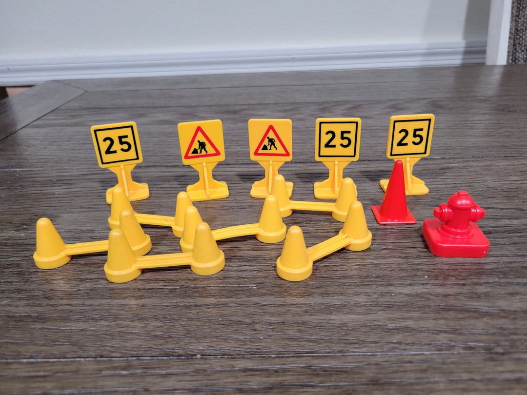 Vintage Fisher Price Construction Sign Set - Etsy