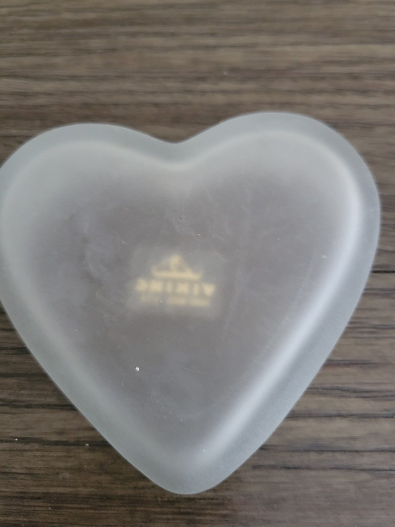 Vintage Glass Heart Trinket Container With Lid - Etsy
