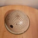 Vintage Beige Enamelware Strainer With Green Rim - Etsy