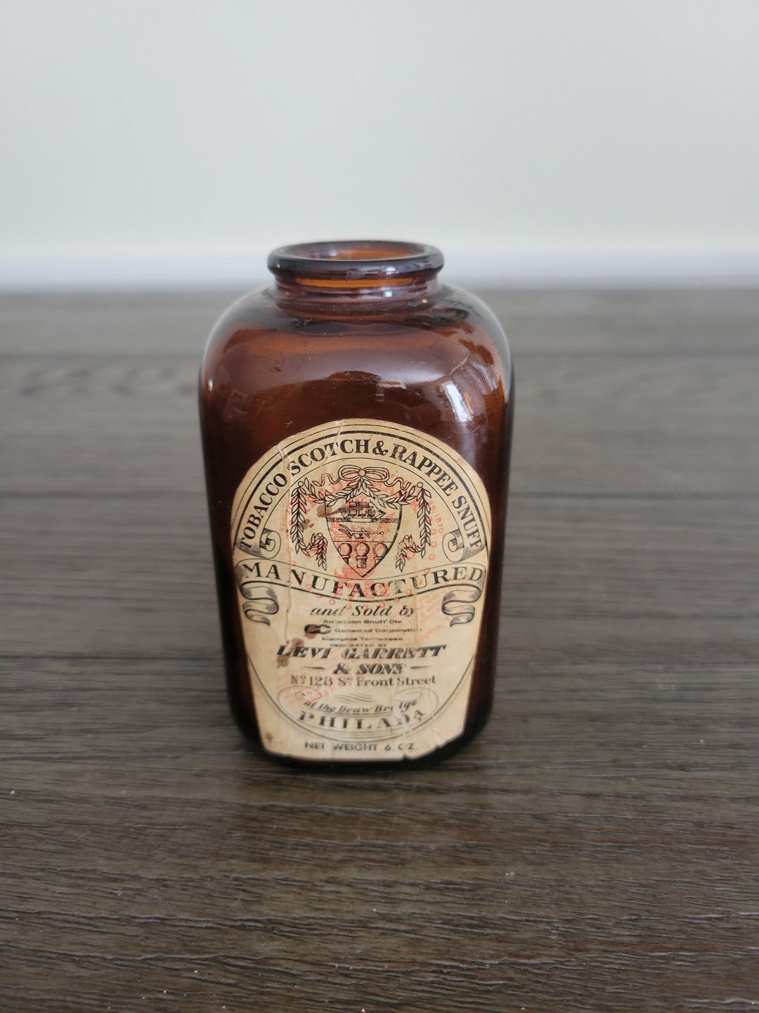 Vintage Glass Scotch & Rappee Snuff Bottle - Etsy