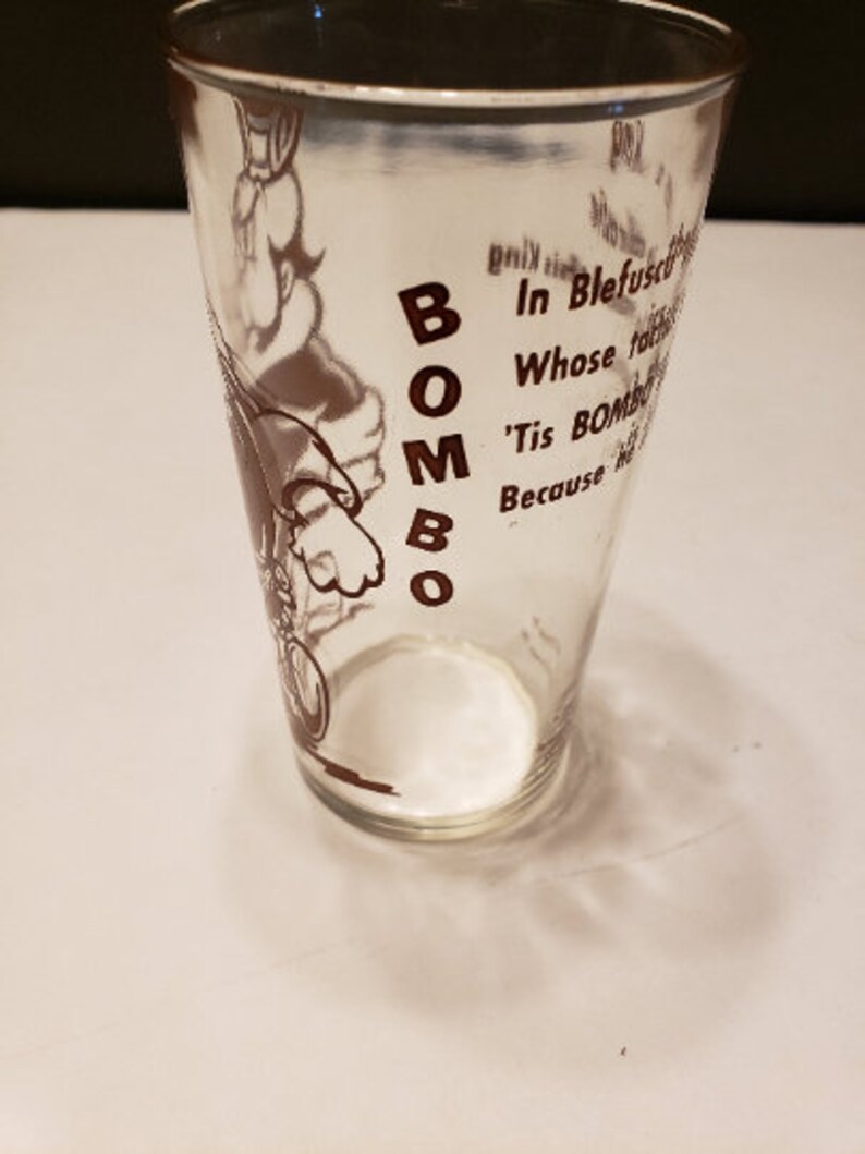 Vintage Drinking Glass Featuring King Bombo - Etsy