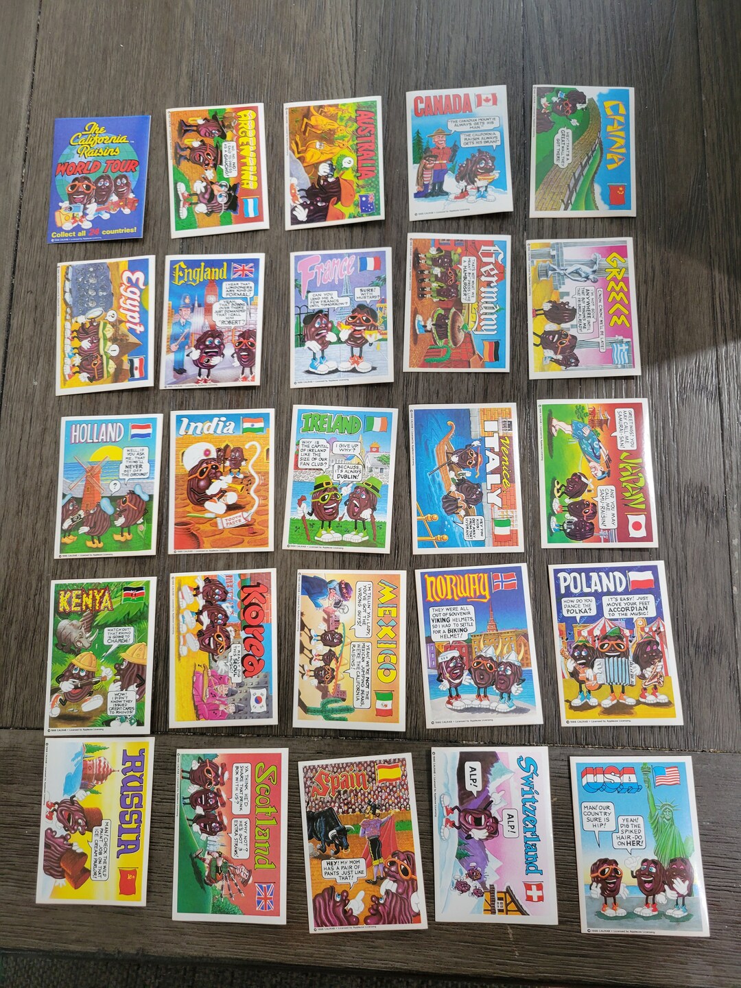 Vintage California Raisins World Tour Card Stickers - Etsy