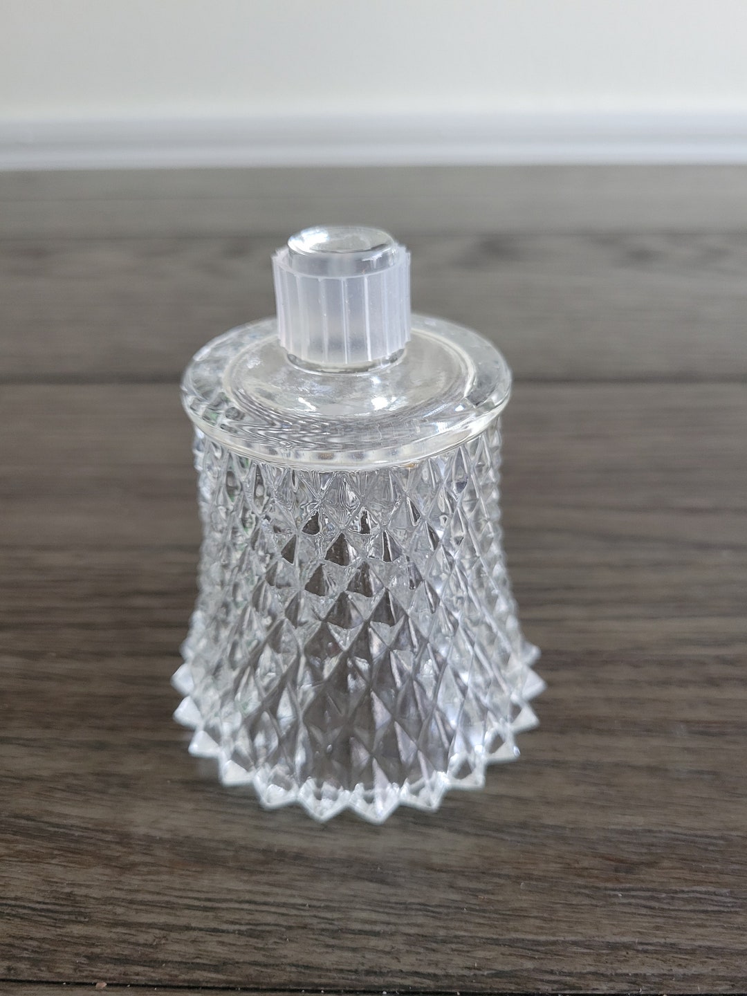 Vintage Clear Diamond Pattern Votive Cup - Etsy