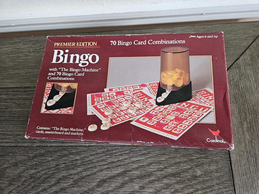 Vintage 70 Bingo Card Combinations Premier Edition, Marked Cardinal ...