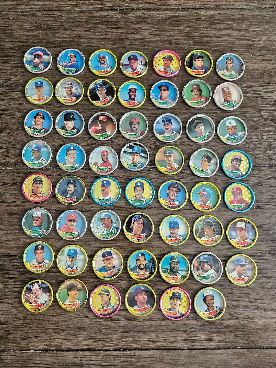 Vintage Set of 55 Topps Baseball Bottle Caps 1989 - Etsy