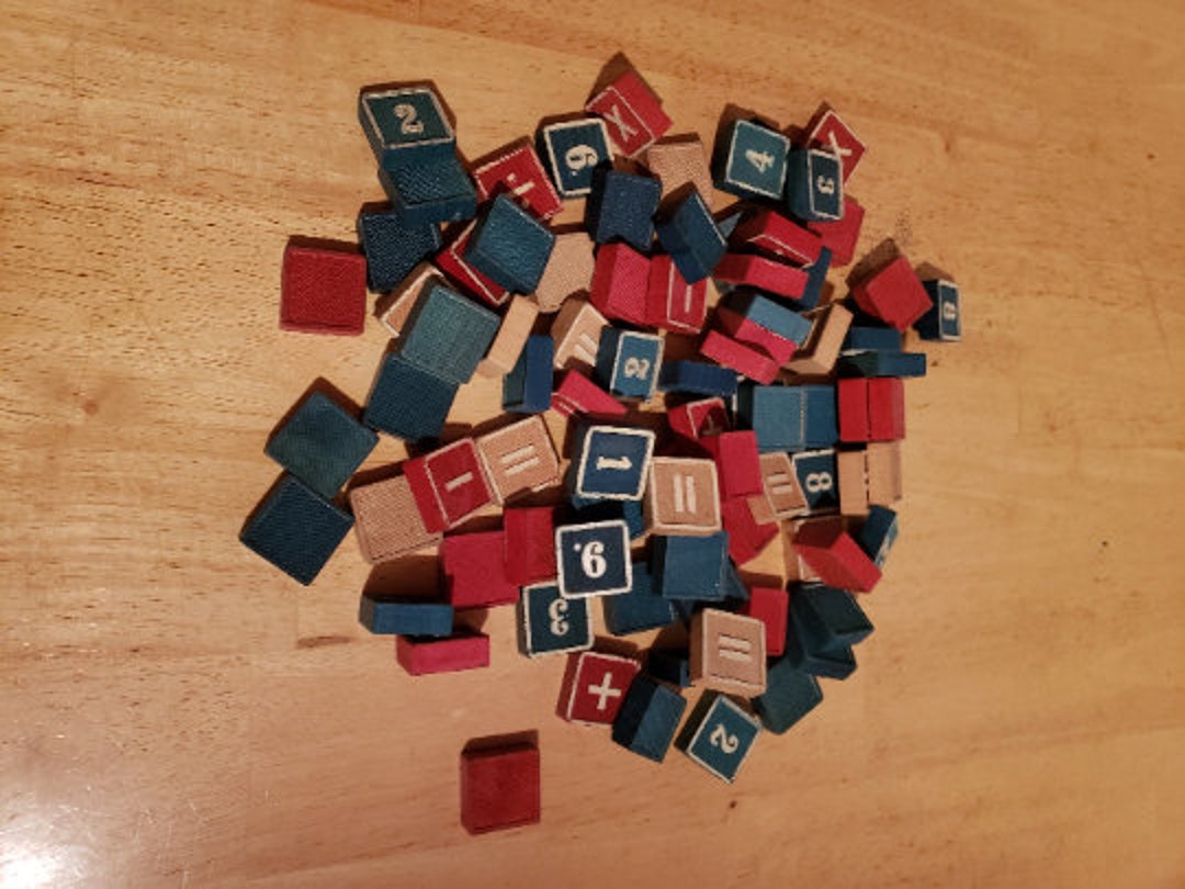 Set of 87 Vintage Blocks With Numbers and Mathematic Symbols - Etsy