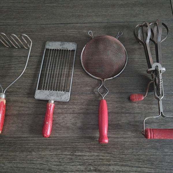 Red Handled Kitchen - Etsy
