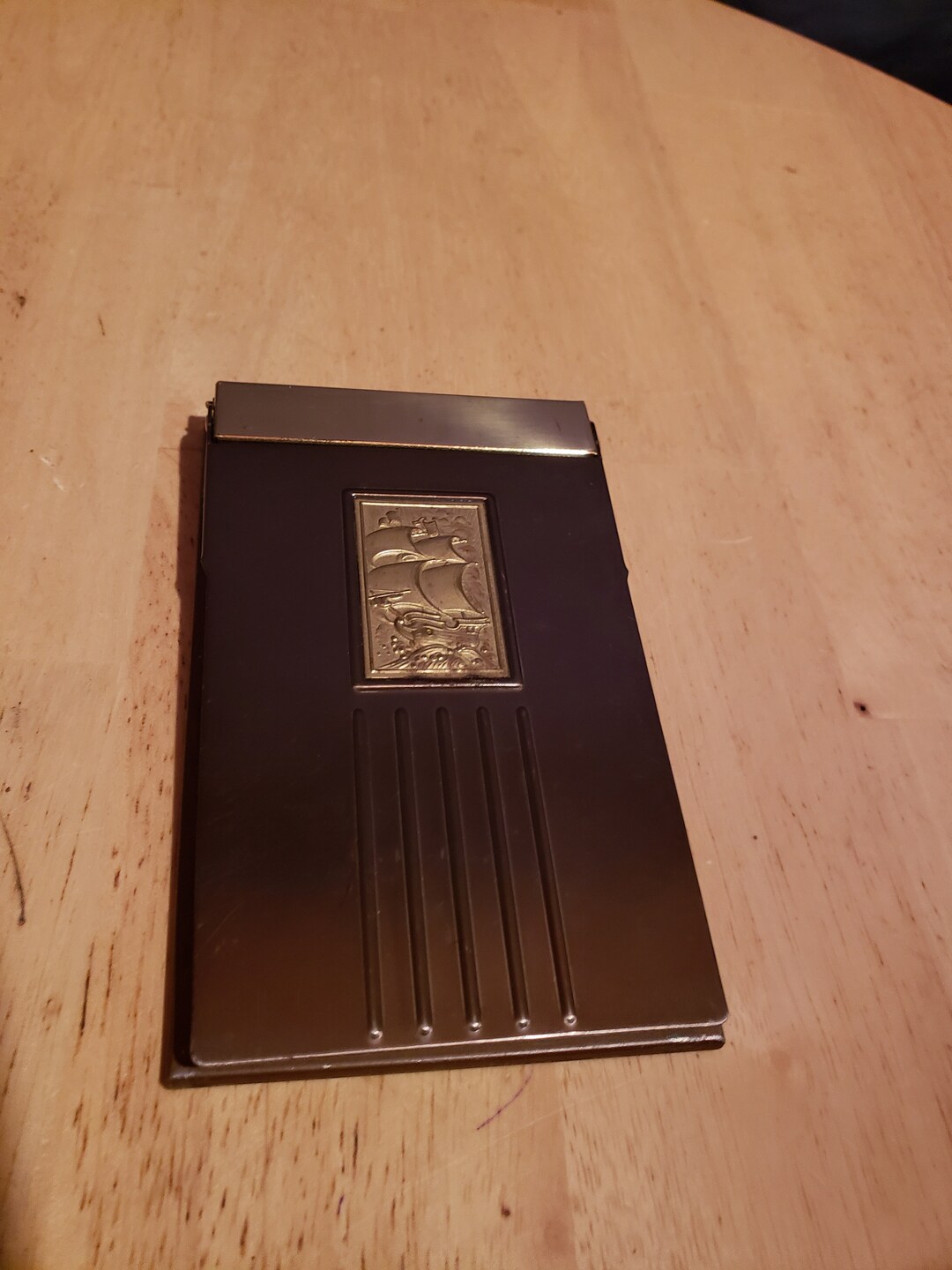 Vintage Metal Notepad With Embossed Ship on the Front - Etsy