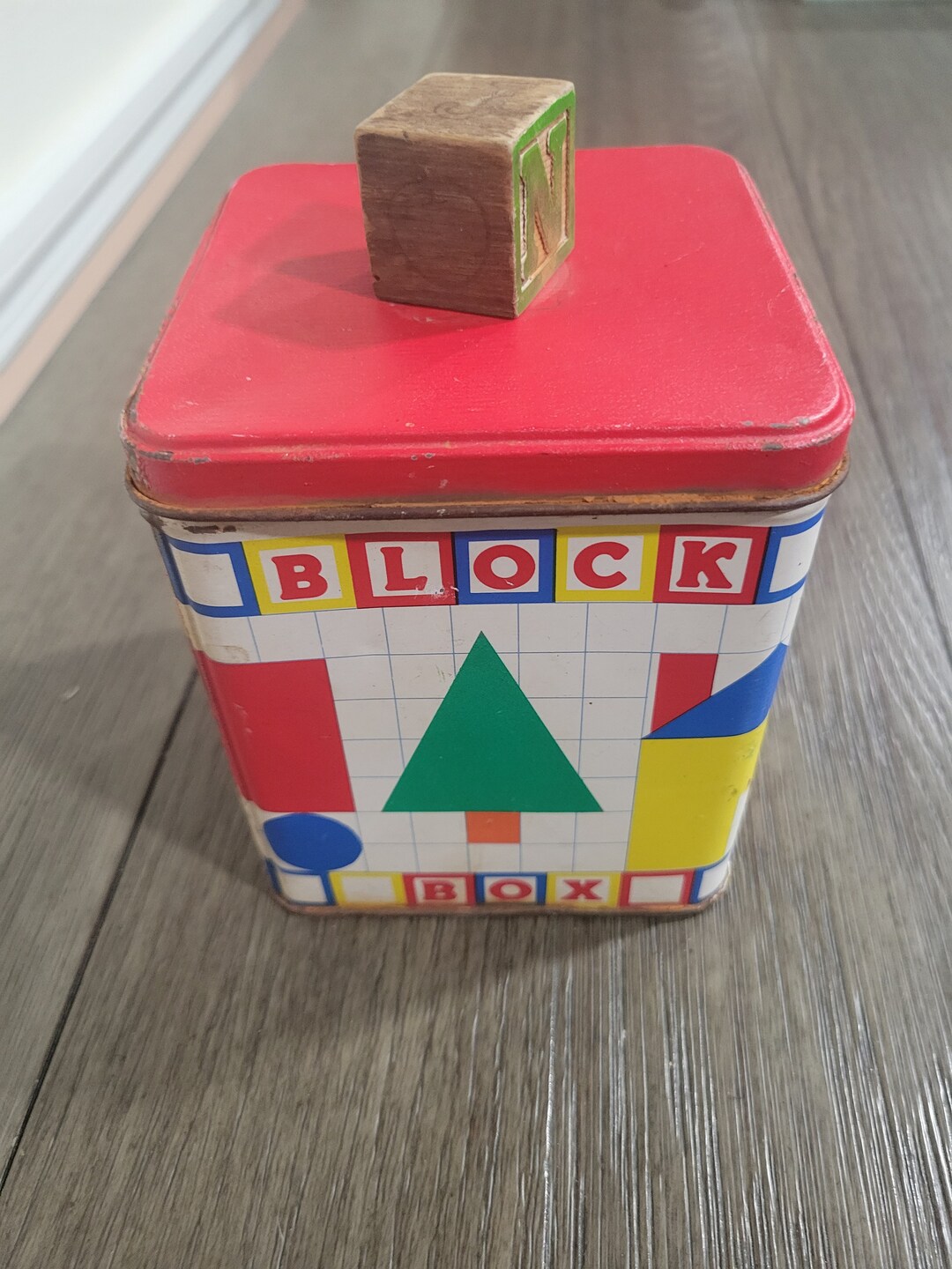 Vintage Tin With Wooden Number & Letter Blocks With Pictures - Etsy