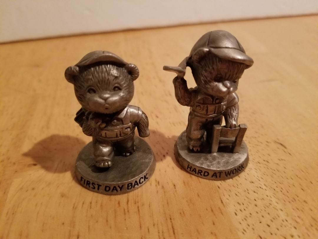 Vintage Avon Pewter Bears - Etsy