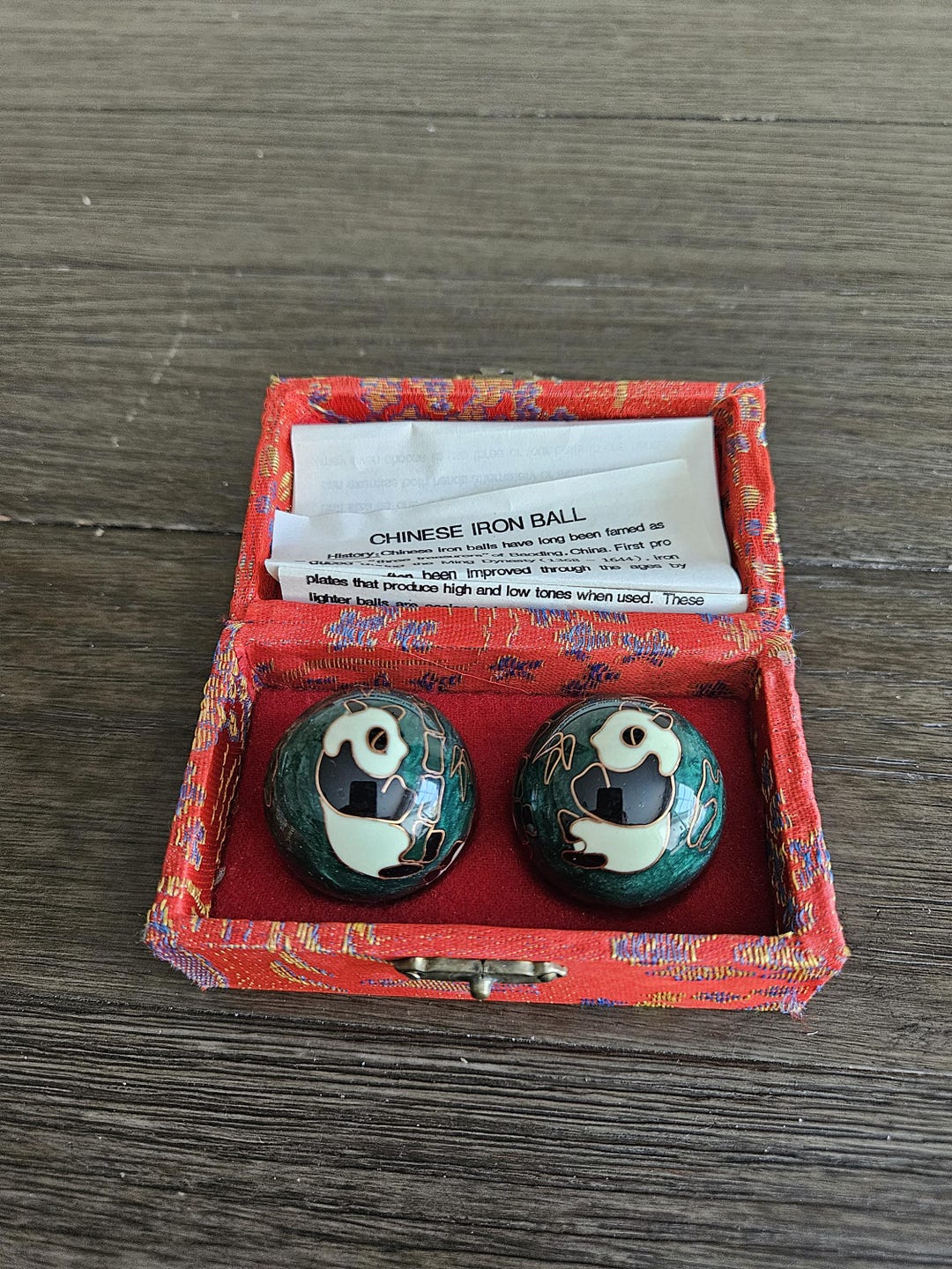 Vintage Chinese Chime Balls With Pandas - Etsy