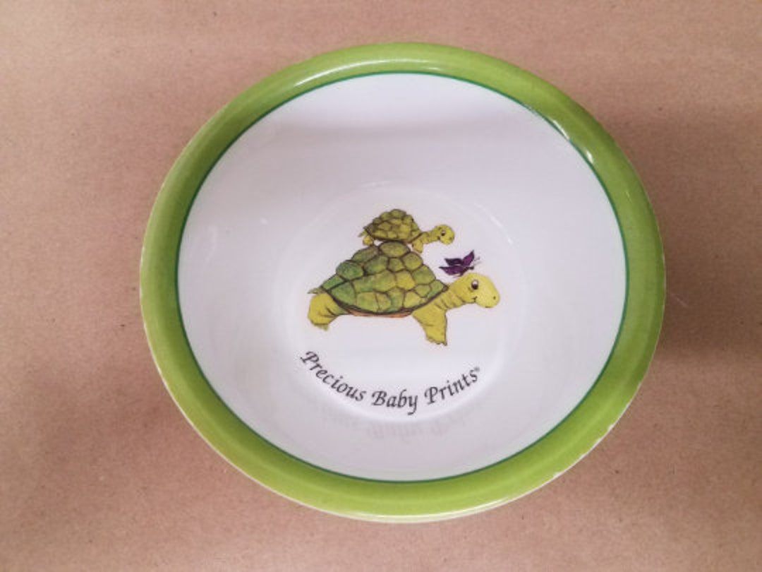 Vintage Plastic Bowl With Turtles Marked Precious Baby Prints and ...