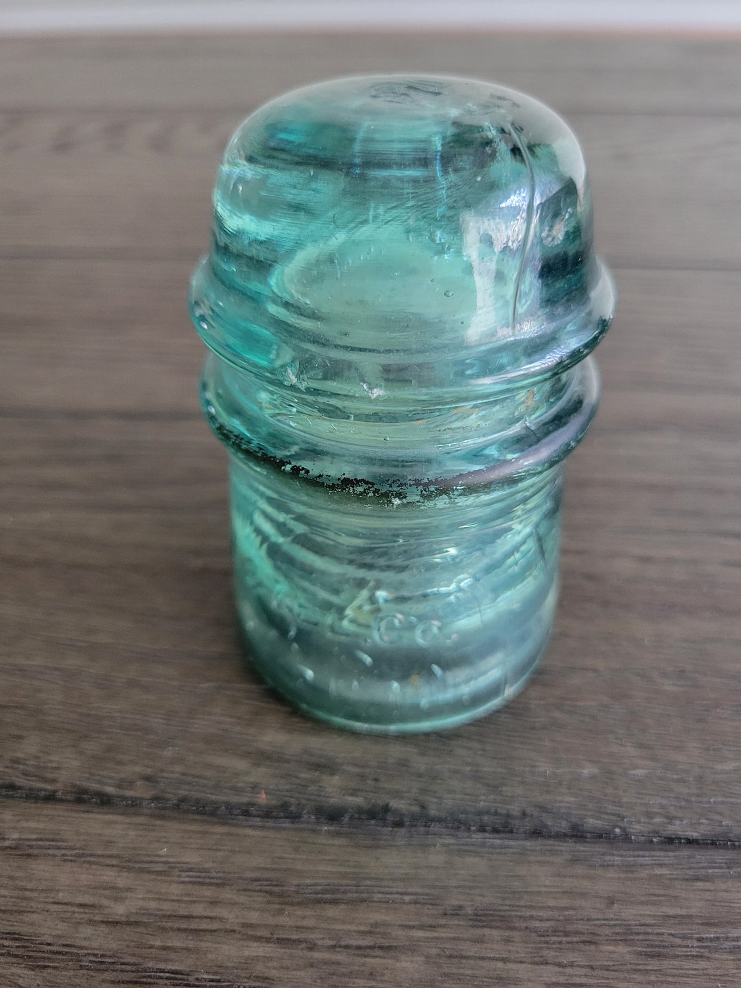 Vintage Blue Glass Insulator Marked AM Tel & Tel Co - Etsy