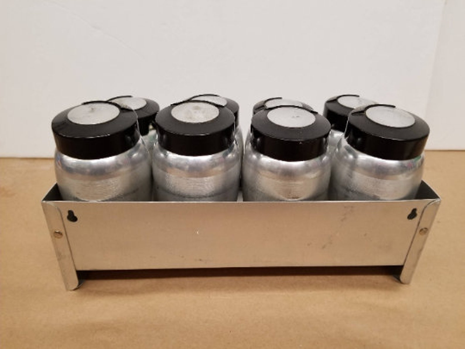 Vintage Set of 8 Aluminum Spice Shakers With Tray - Etsy