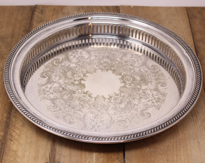 Vintage 12 Inches Round Viking Plate Serving Tray With Etched Design - Etsy