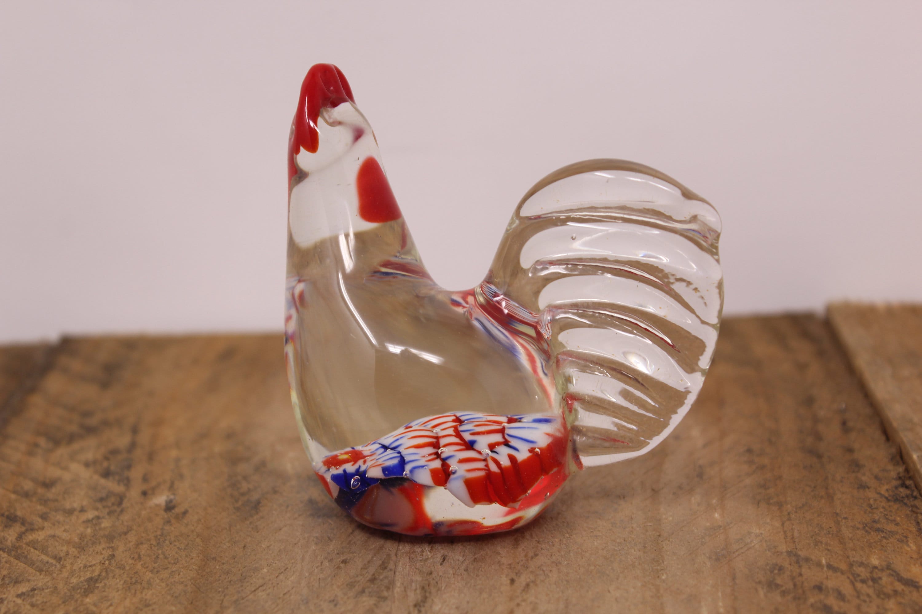 Vintage Small Glass Rooster Figurine / Paperweight - Etsy